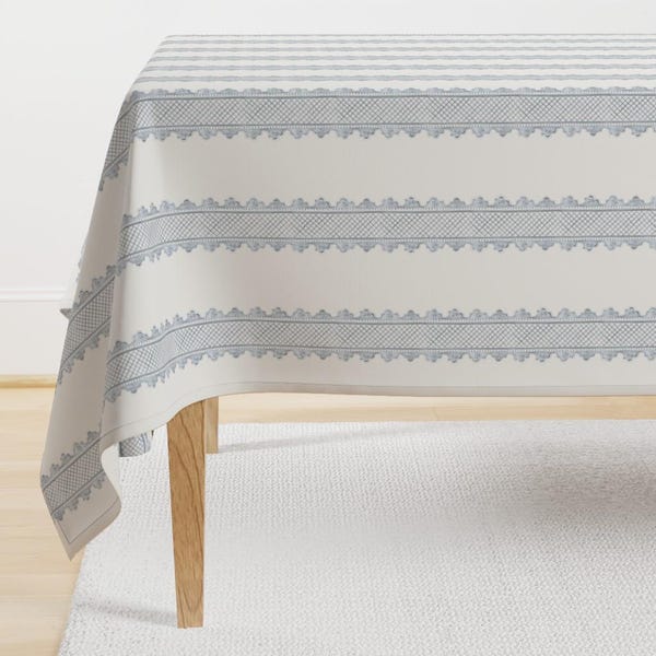 Blue Stripe Tablecloth - Etsy