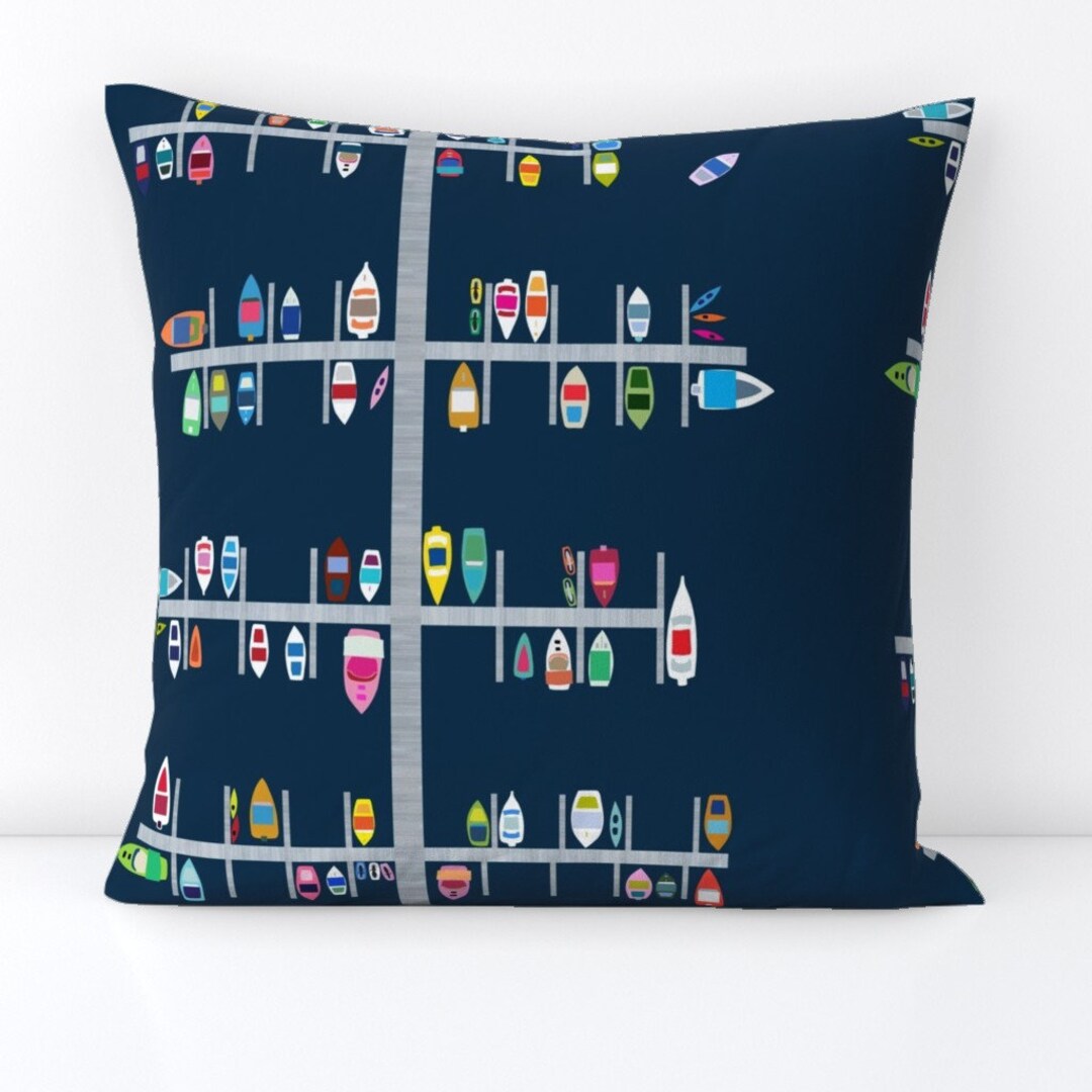 Abstract Nautical Throw Pillow - Boat Docks Multicolor by Danika ...