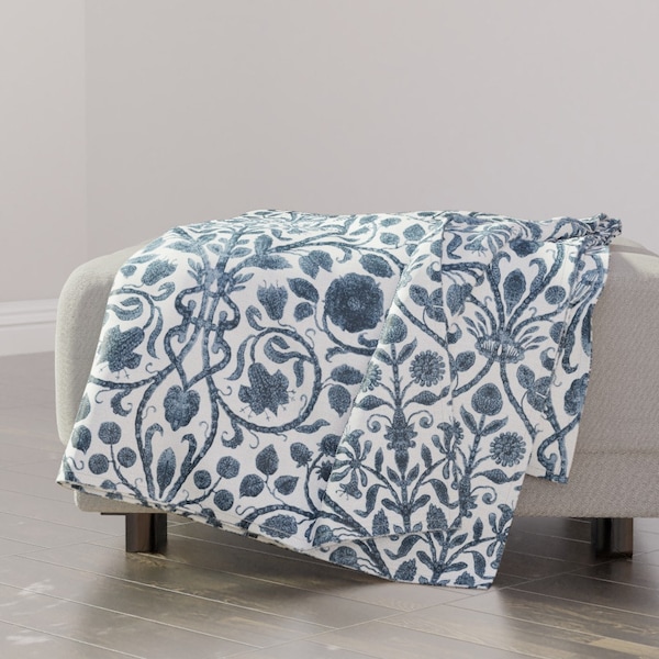 Blue Pattern Throw Blanket - Etsy