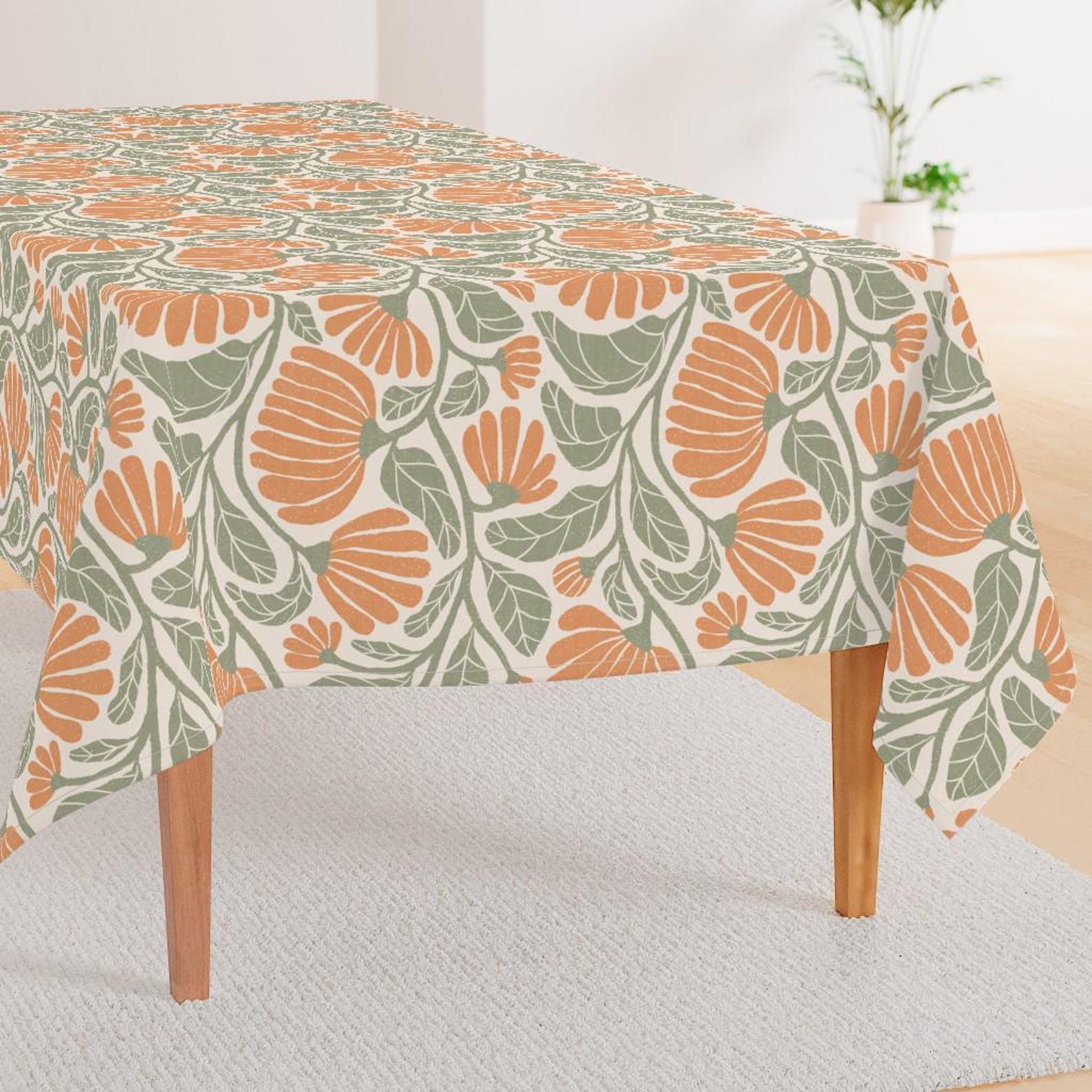 Boho Floral Tablecloth - Calendula Floral by Winnie_ho - Modern ...