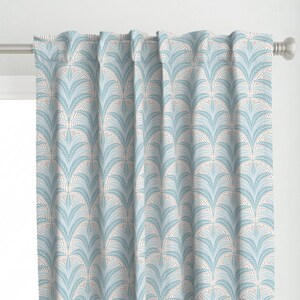 Fan Palm Curtain Panel Boho Palm by Vivdesign Palm Fronds Pastel Light ...
