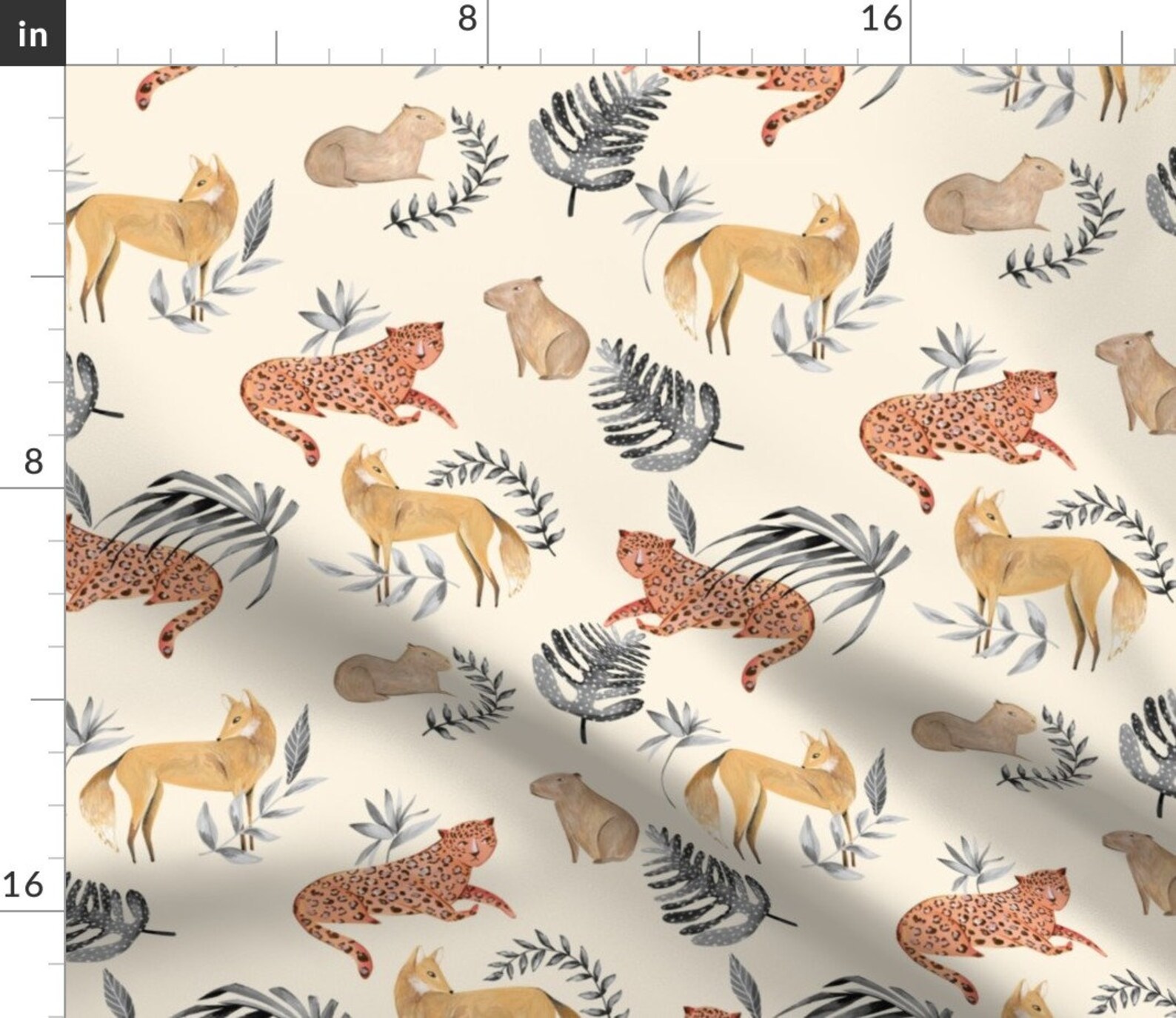 Jungle Animals Sheets Modern Jungle Cream and Black by - Etsy
