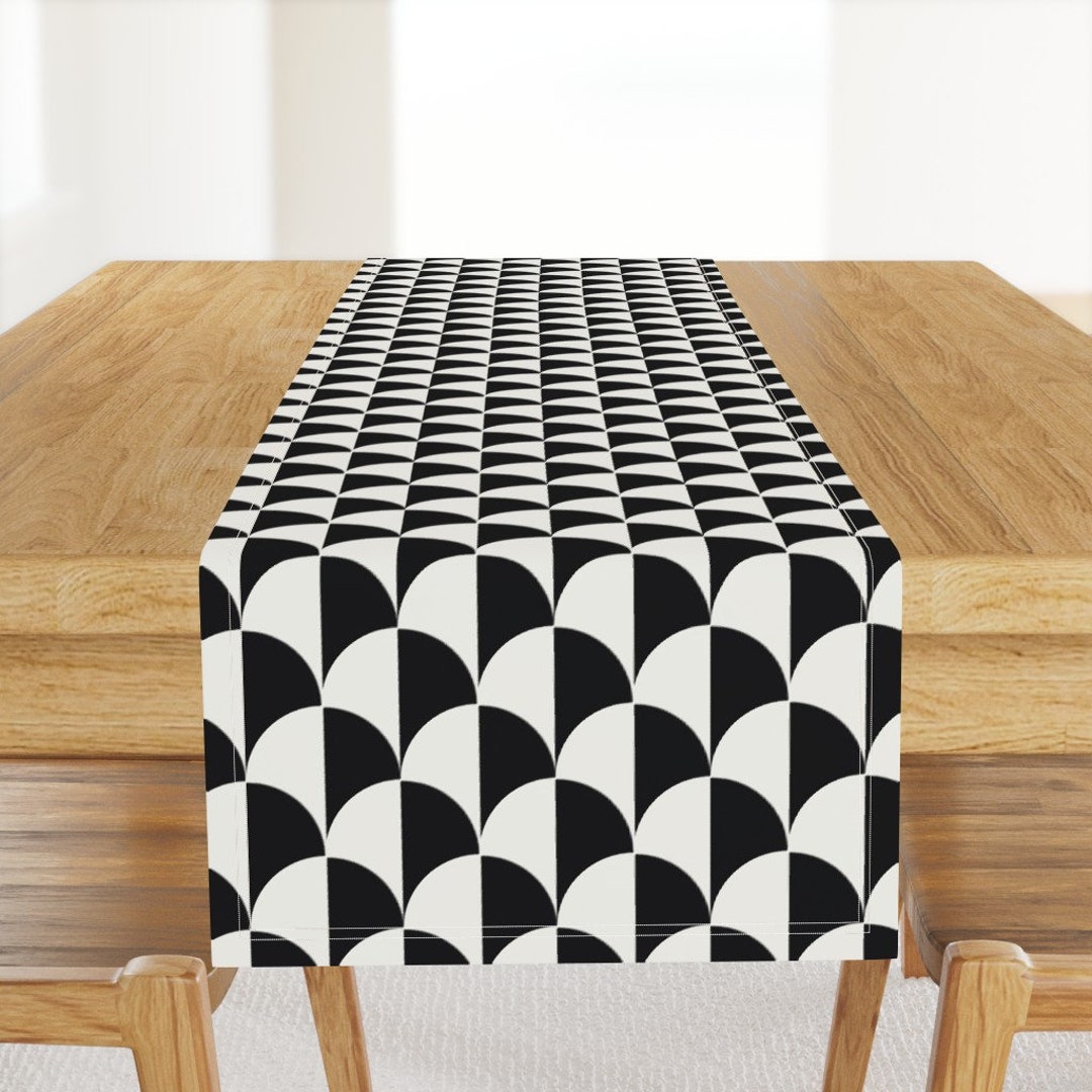 Art Deco Scallop Table Runner - Round Checkers by Anvil_studio ...