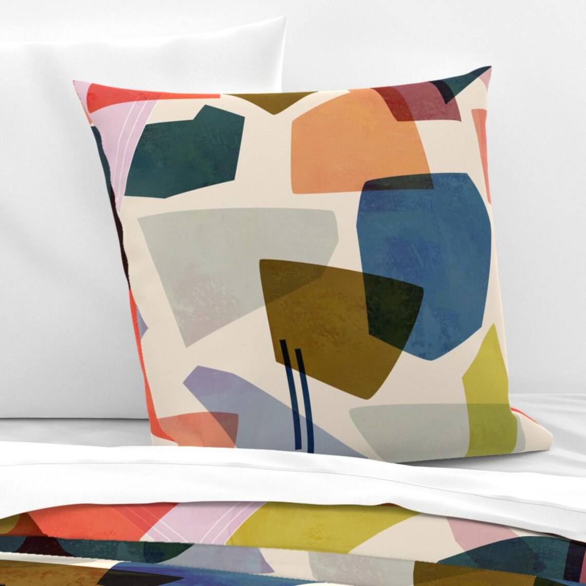 Modern Geometric Bedding - Color Block by Jenflorentine - Abstract ...