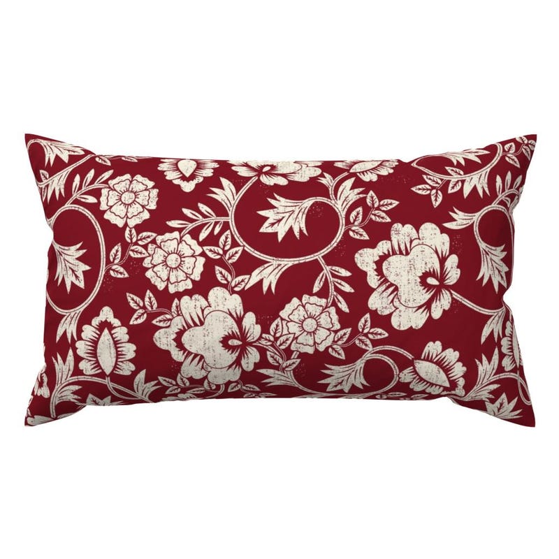 Red Lumbar Pillow - Etsy