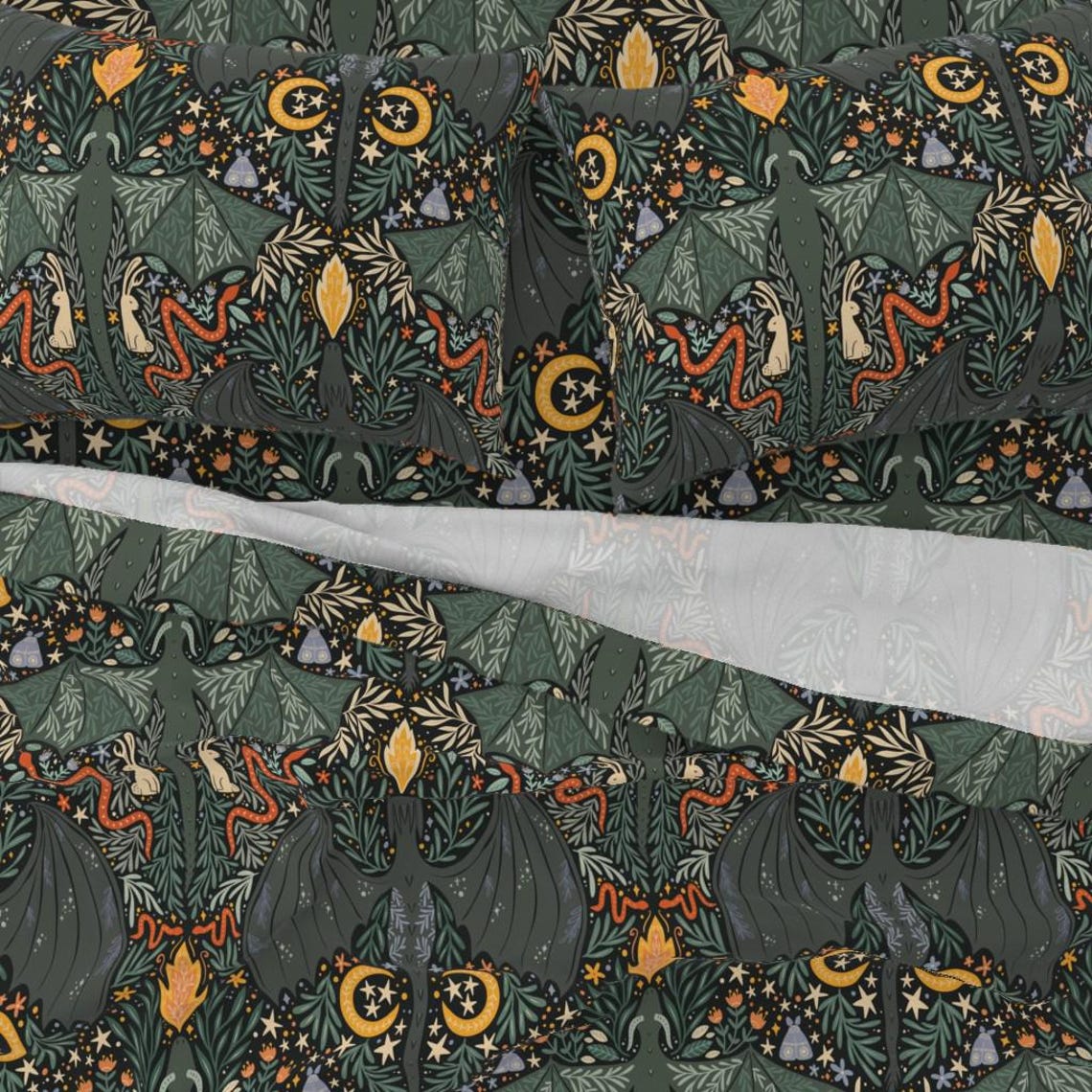 Maximalist Sheets - Folk Dragons Large by Writtenbykristen - Fantasy ...