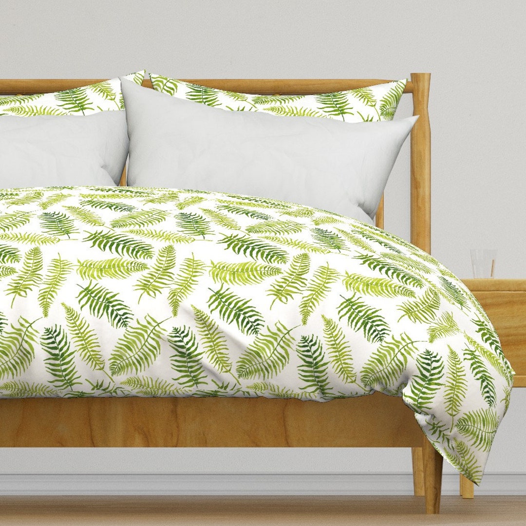 Green Duvet Cover Fern-i-licious by Limezinniasdesign Fern - Etsy