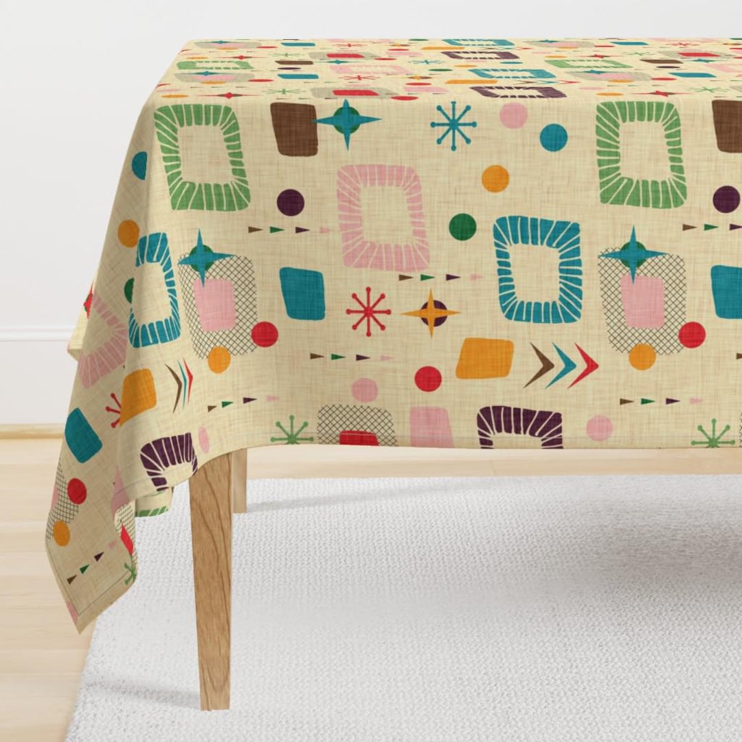 Retro Mod Tablecloth - 1950s Atomic Pattern by Bruxamagica - Mid ...