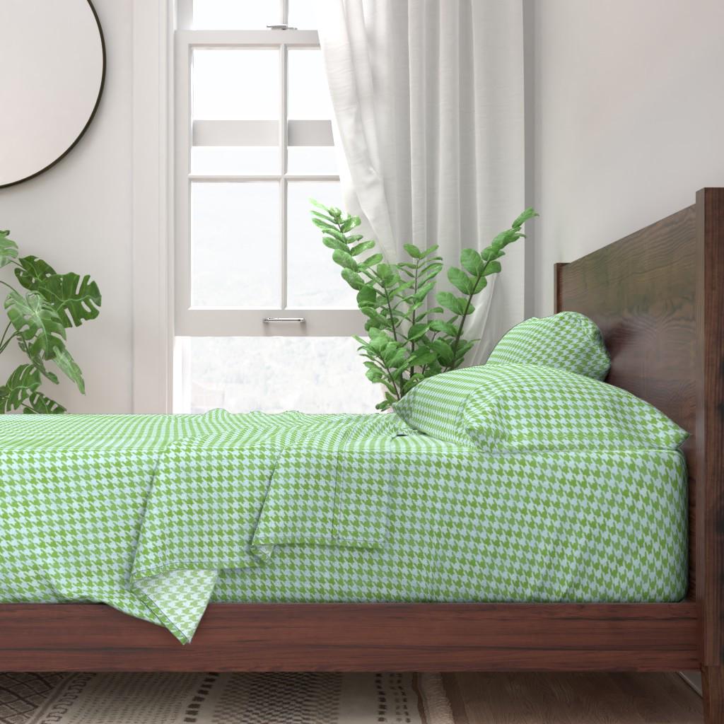 Green Houndstooth Sheets - Green Houndstooth Check by Paper_and_frill ...