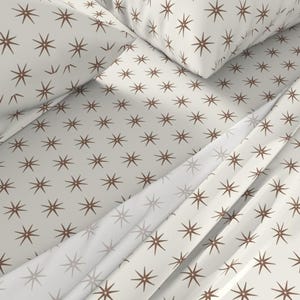 Boho Stars Sheets - Brown and Cream Stars by Danika_herrick - Minimal ...