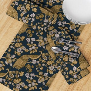Chinoiserie Table Runner - Peacock Garden by Ceciliamok - Peacock ...