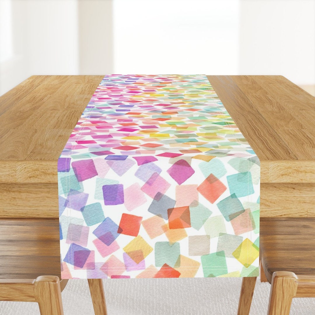 Abstract Squares Table Runner - Confetti Party by Ninola-design ...