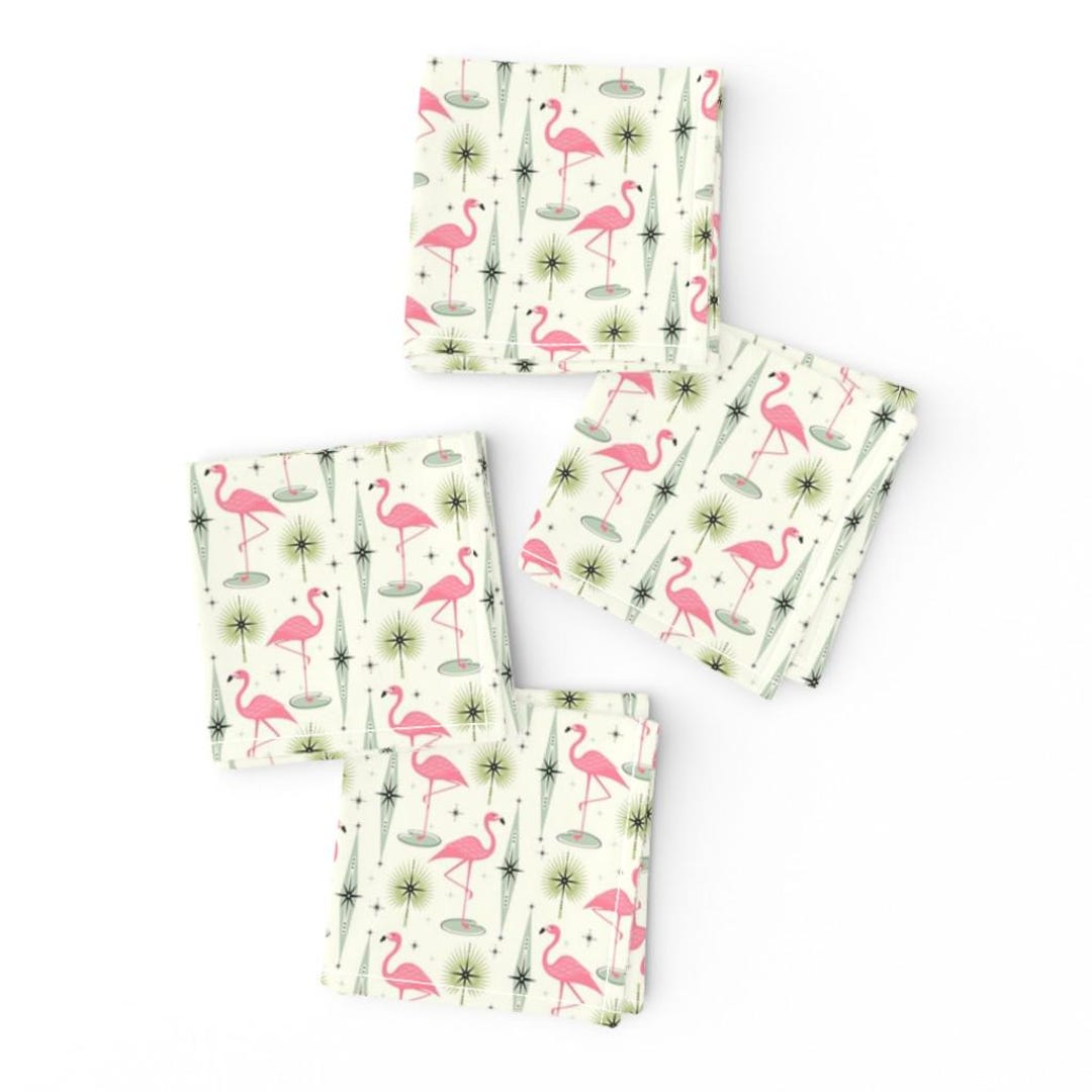 Mod Flamingos Cocktail Napkins (set of 4) - Atomic Flamingo Oasis - Sm ...
