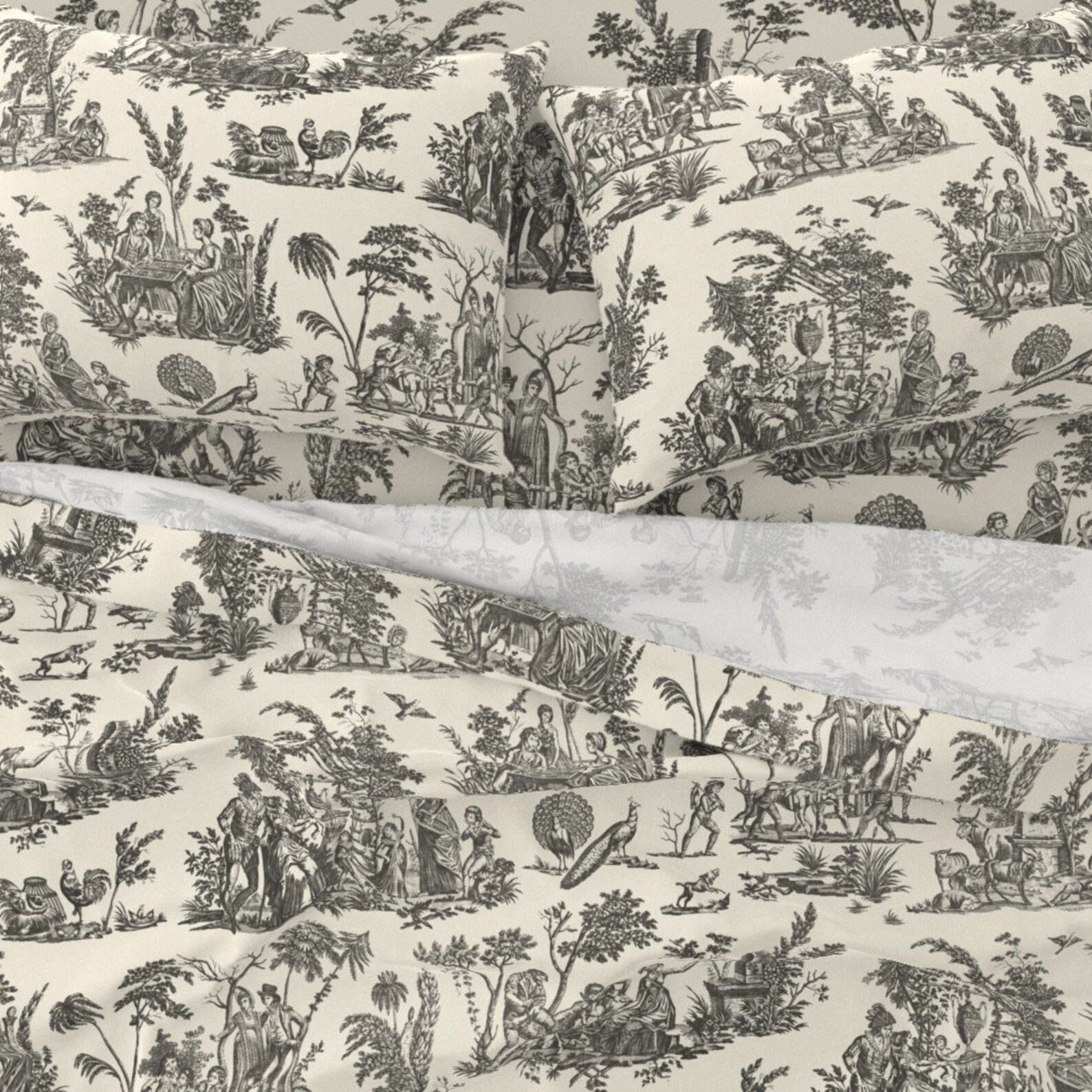 Cream Toile Sheets Marseilles Toile by Peacoquettedesigns | Etsy