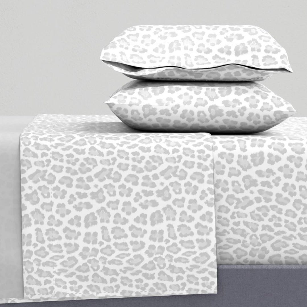 Neutral Cheetah Sheets - Gray Leopard Print by Etienne - Dove Gray ...