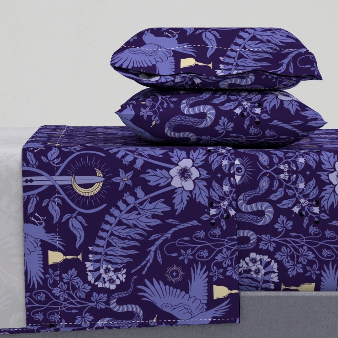 Dark Raven Sheets Periwinkle Witch Garden by Misentangledvision Snakes ...