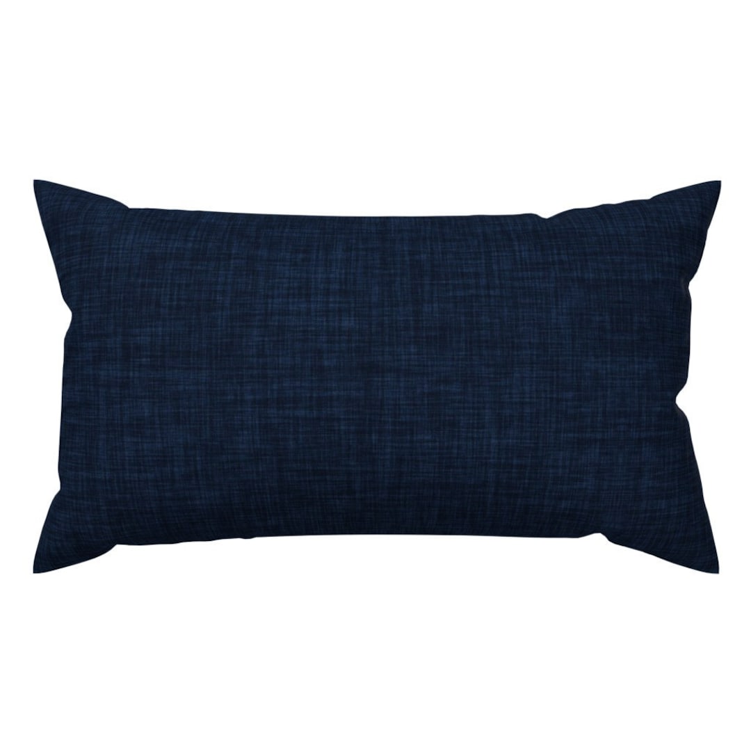 Navy Blue Lumbar Pillow - Weathered Navy by Ivieclothco - Linen Look ...