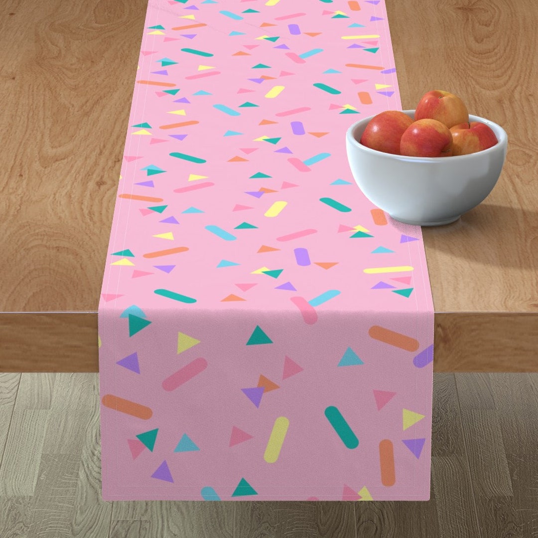 Pink Table Runner Confetti in Pink by Romonasandonart - Etsy