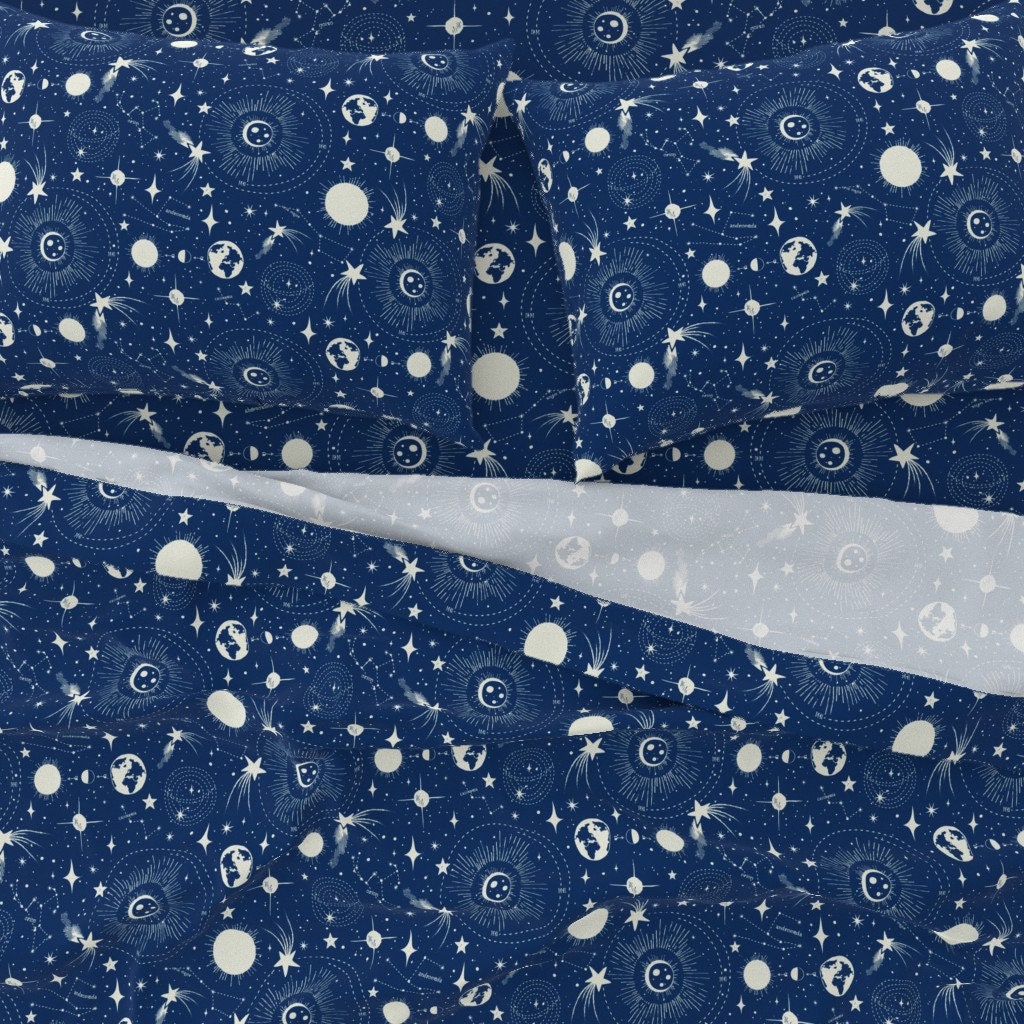 Constellations Sheets Solar System Blue by Heatherdutton - Etsy