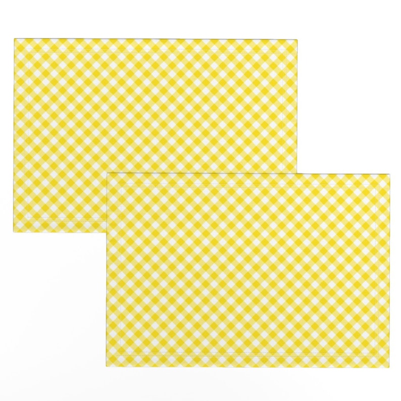 Checks Placemats set of 2 Yellow Gingham by - Etsy