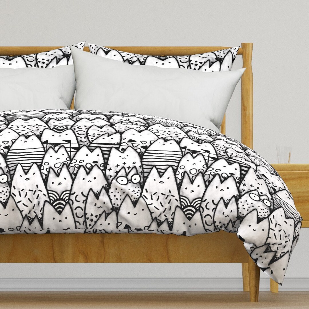 Linge de lit Cartoon Cats Cats par kostolom3000 Kitten Kitty Doodle ...