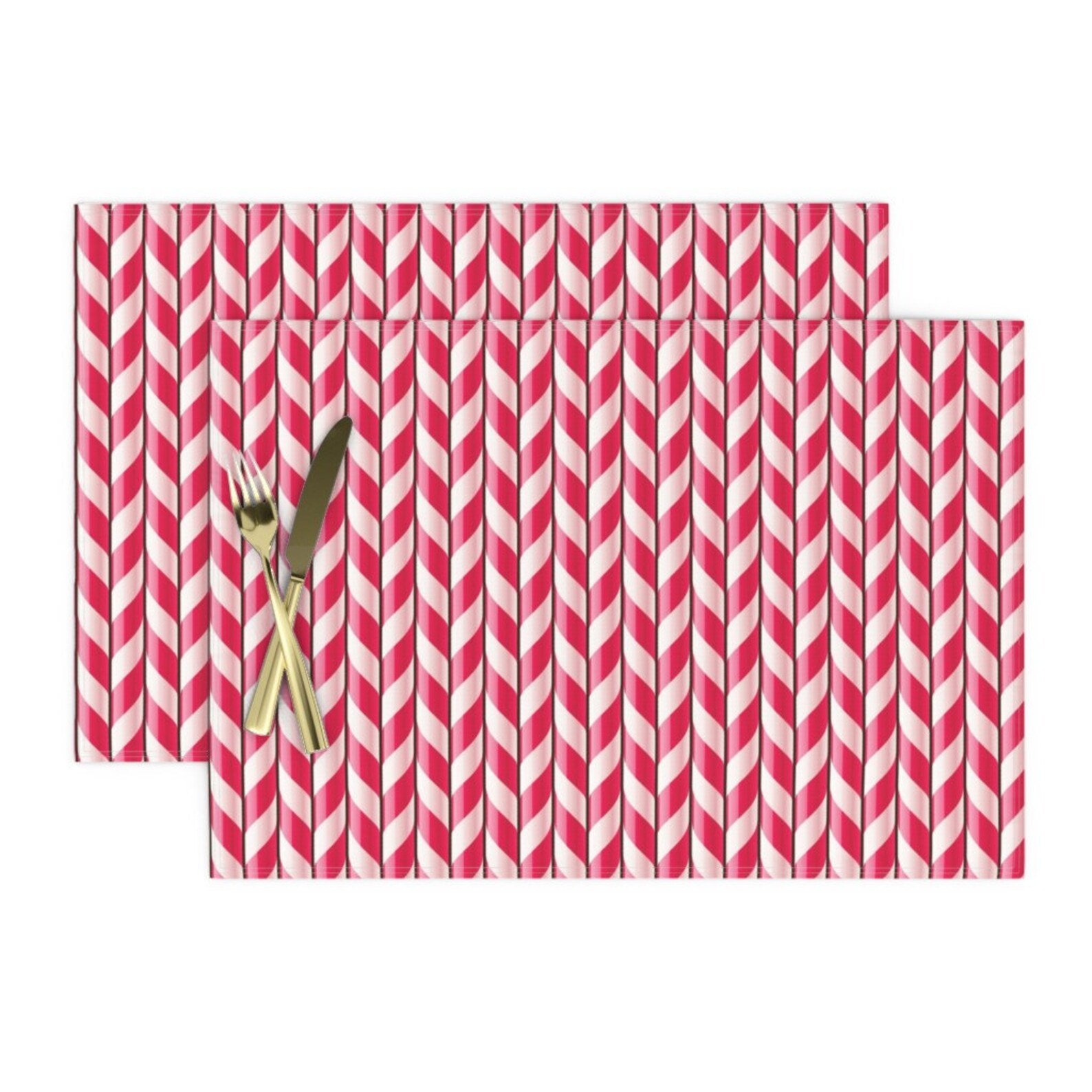 Christmas Placemats Set of 2 Candy Canes by | Etsy