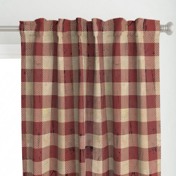 Red Buffalo Plaid Curtains - Etsy