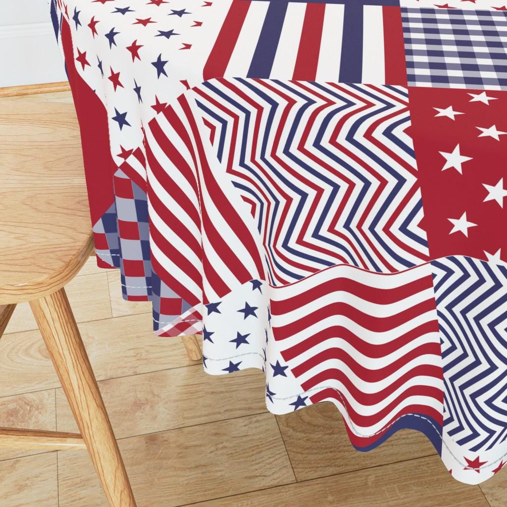 American Flag Tablecloth - Usa Patchwork by Paper_and_frill - July 4th ...