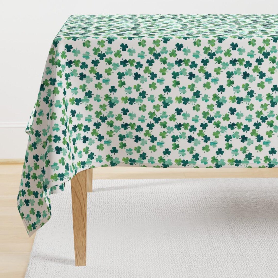 St. Patrick's Day Tablecloth - Watercolor Shamrocks by ...
