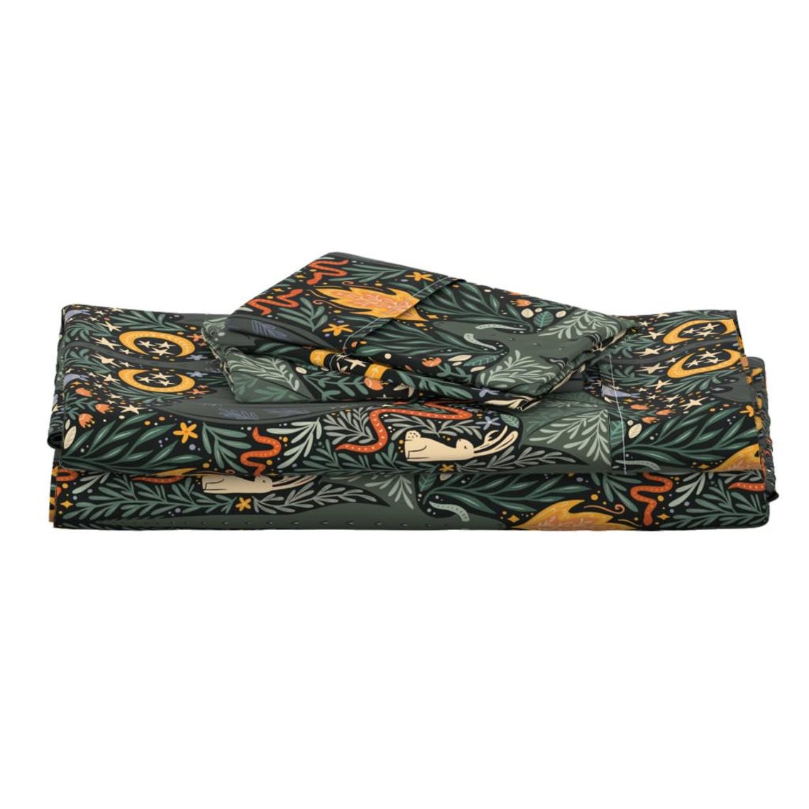 Maximalist Sheets - Folk Dragons Large by Writtenbykristen - Fantasy ...