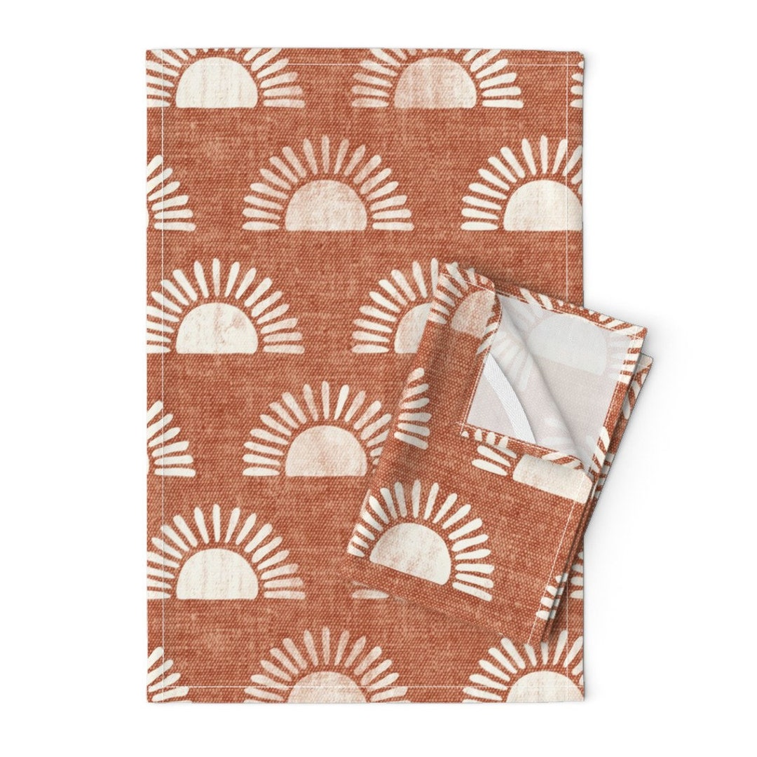 Terra Cotta Rust Tea Towels set of 2 Sunshine Teracotta by ...