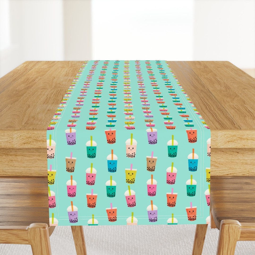 Tea Table Runner Boba Tea Light Greenish by Charlottewinter Fun Kids ...