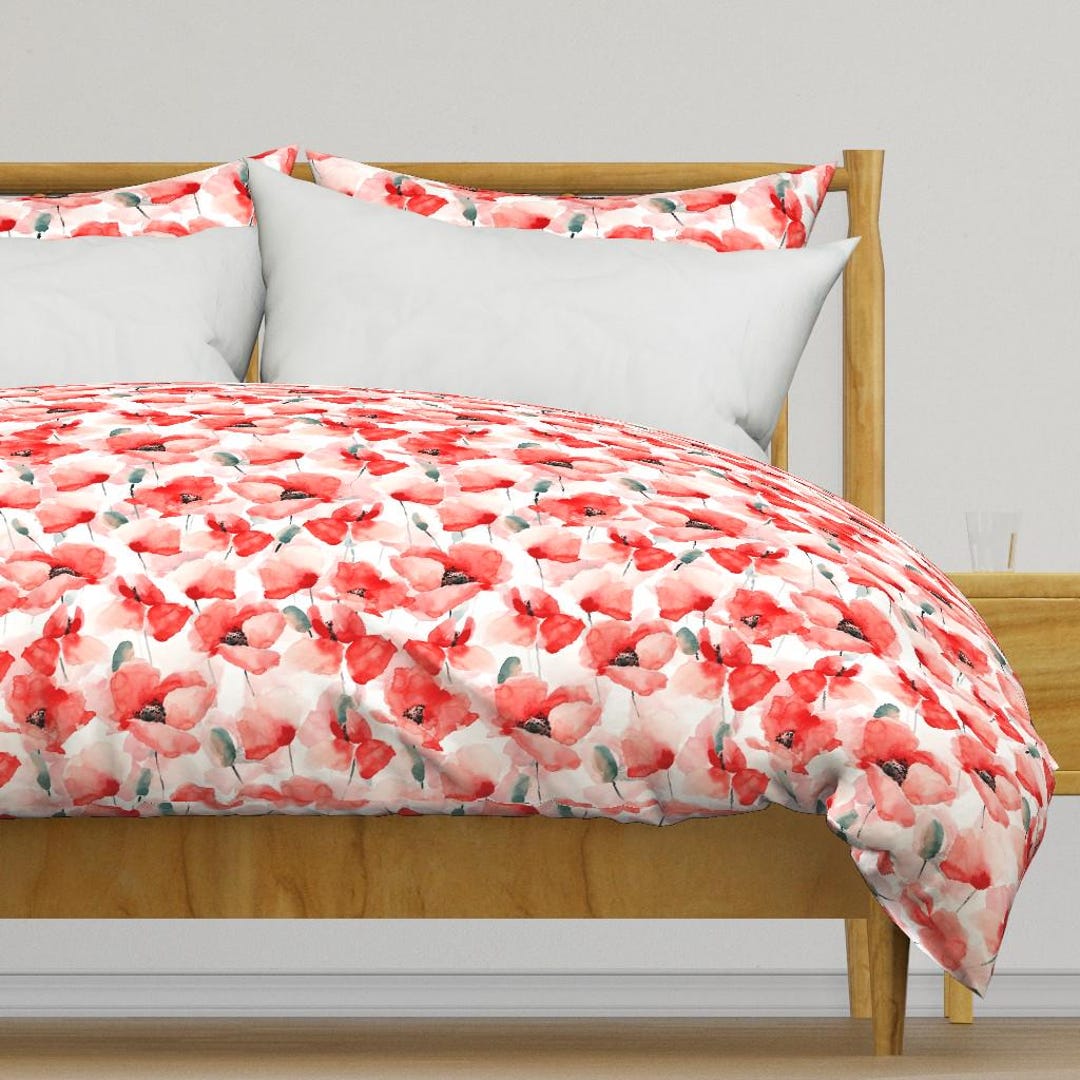 Watercolor Floral Bedding - 18" Poppy - Watercolor Poppies by Utart ...