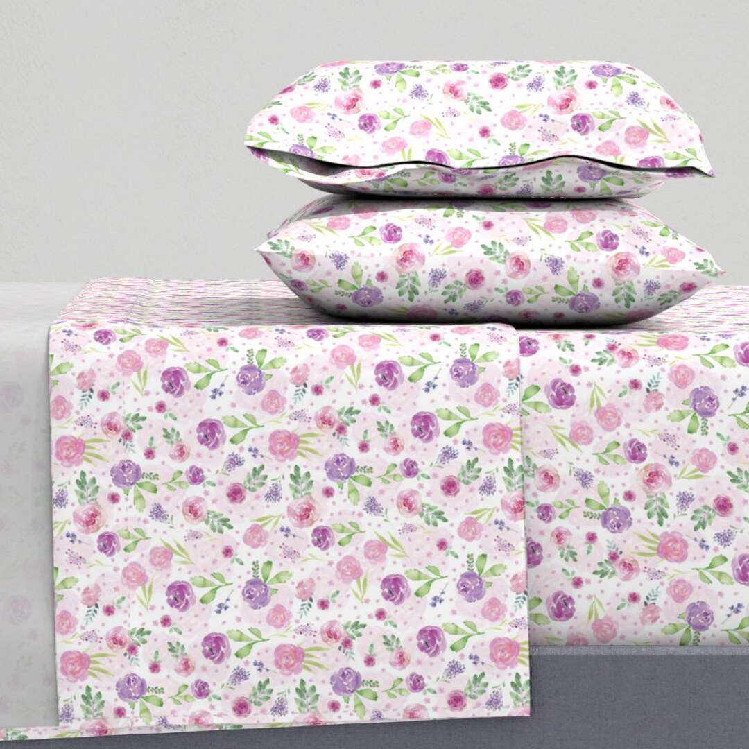 Spring Floral Sheets - Lavender and Light Pink by Twodreamsshop ...