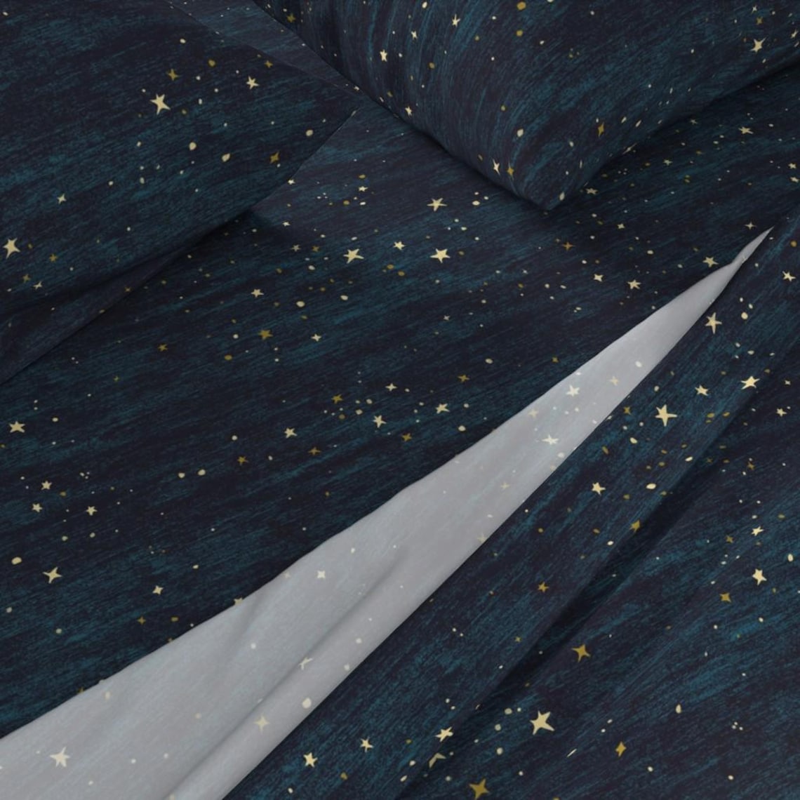 Nighttime Stars Sheets - Night Sky Stars Midnight Blue by At_the ...