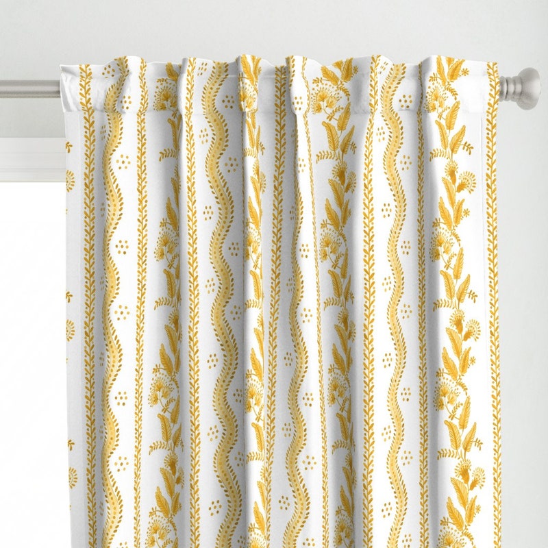 Yellow Floral Drapes - Etsy