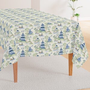 Chinoiserie Tablecloth Chinoiserie by Barbarapixton Pagoda Asian ...