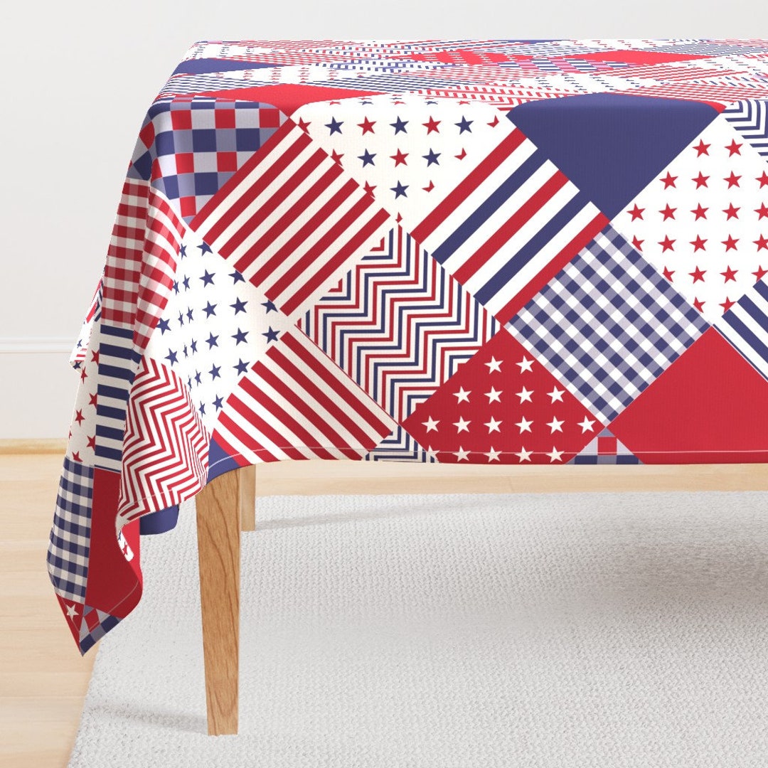 American Flag Tablecloth Usa Patchwork by Paper_and_frill July 4th ...