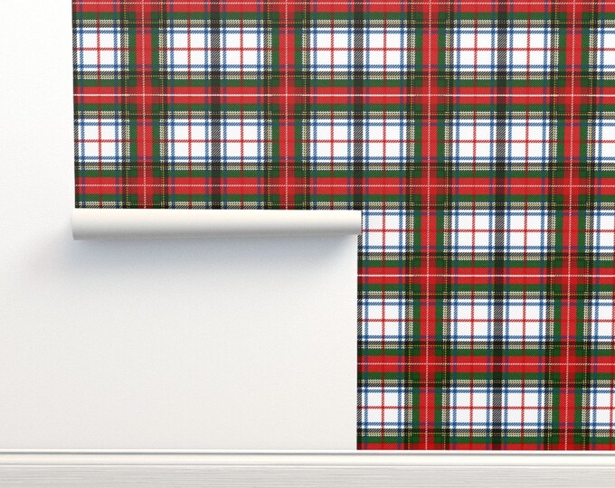 Plaid Wallpaper Mackenzie Tartan Plaid by Laurawrightstudio Green ...