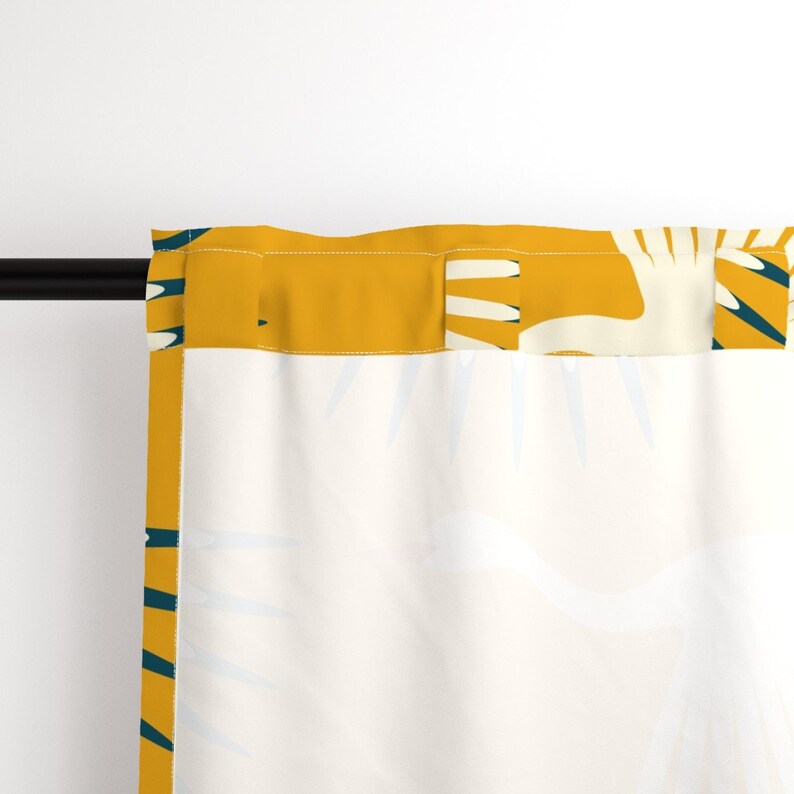 Deco Cranes Curtain Panel - Bird Wallpaper Art Deco Home Decor ...