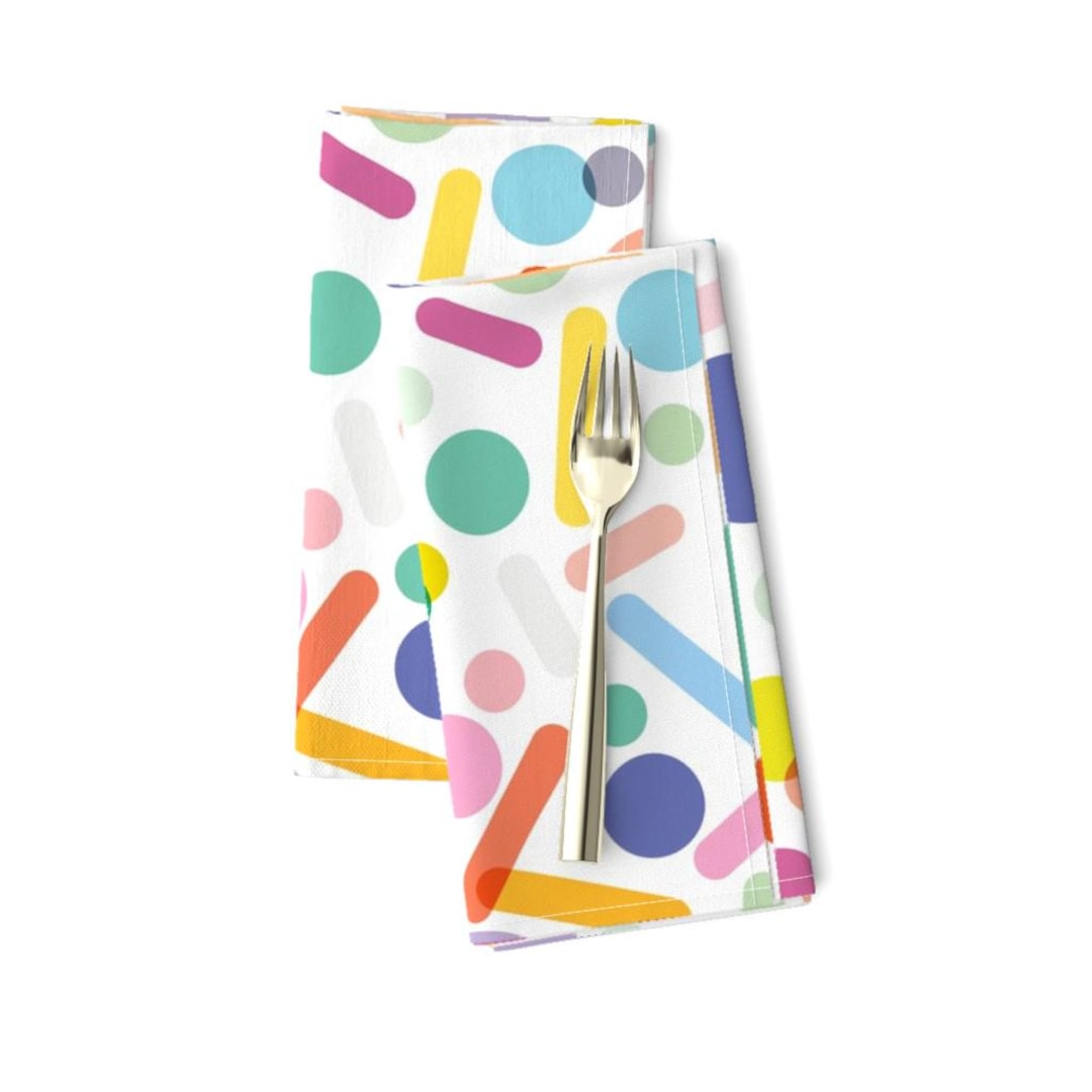 Happy Birthday Dinner Napkins (set of 2) - Colorful Confetti Sprinkles ...