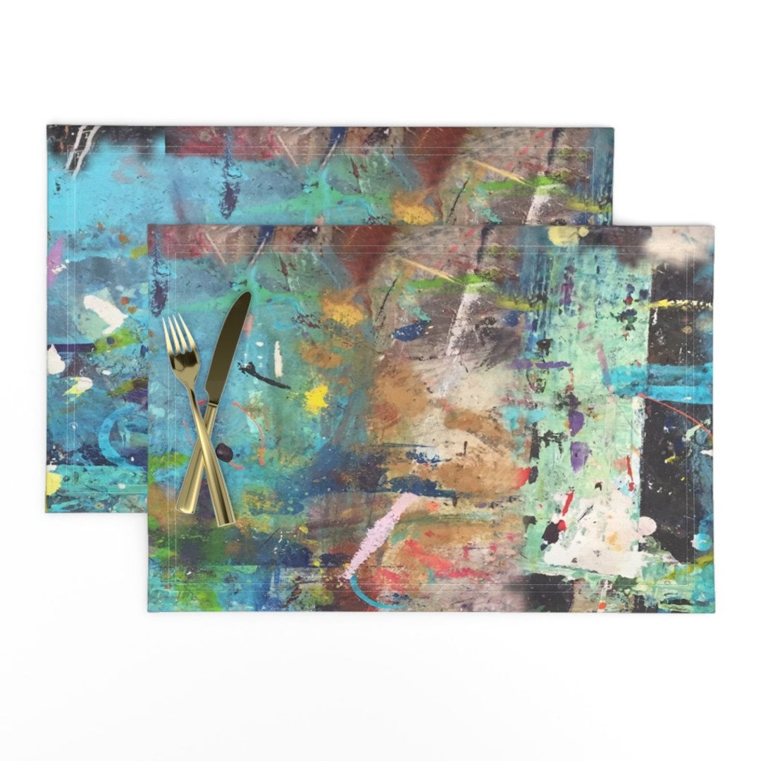 Abstract Placemats set of 2 1 Abstract Paint Graffiti Grunge by ...