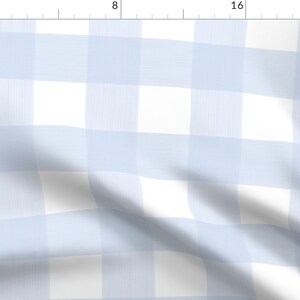 Baby Blue Check Curtain Panel - Gingham Light Blue Check Buffalo Check ...