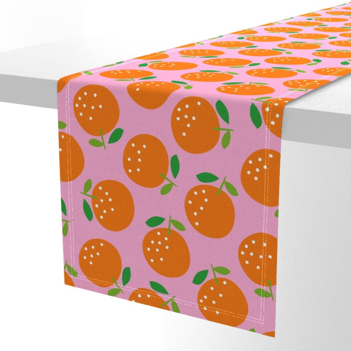 Bright Oranges Table Runner - Oranges on Pink by Cerigwen - Citrus ...