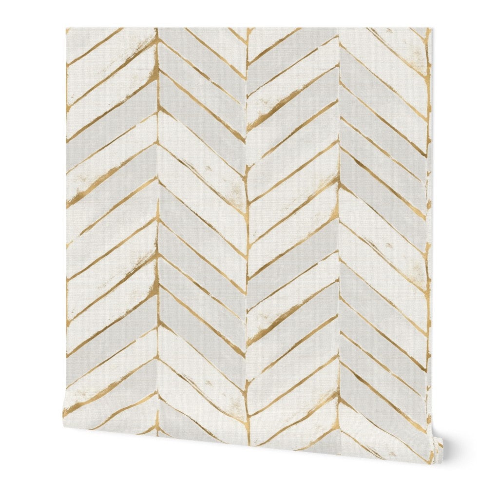 Boho Chevron Stripe Grasscloth Wallpaper Chevron Painted - Etsy