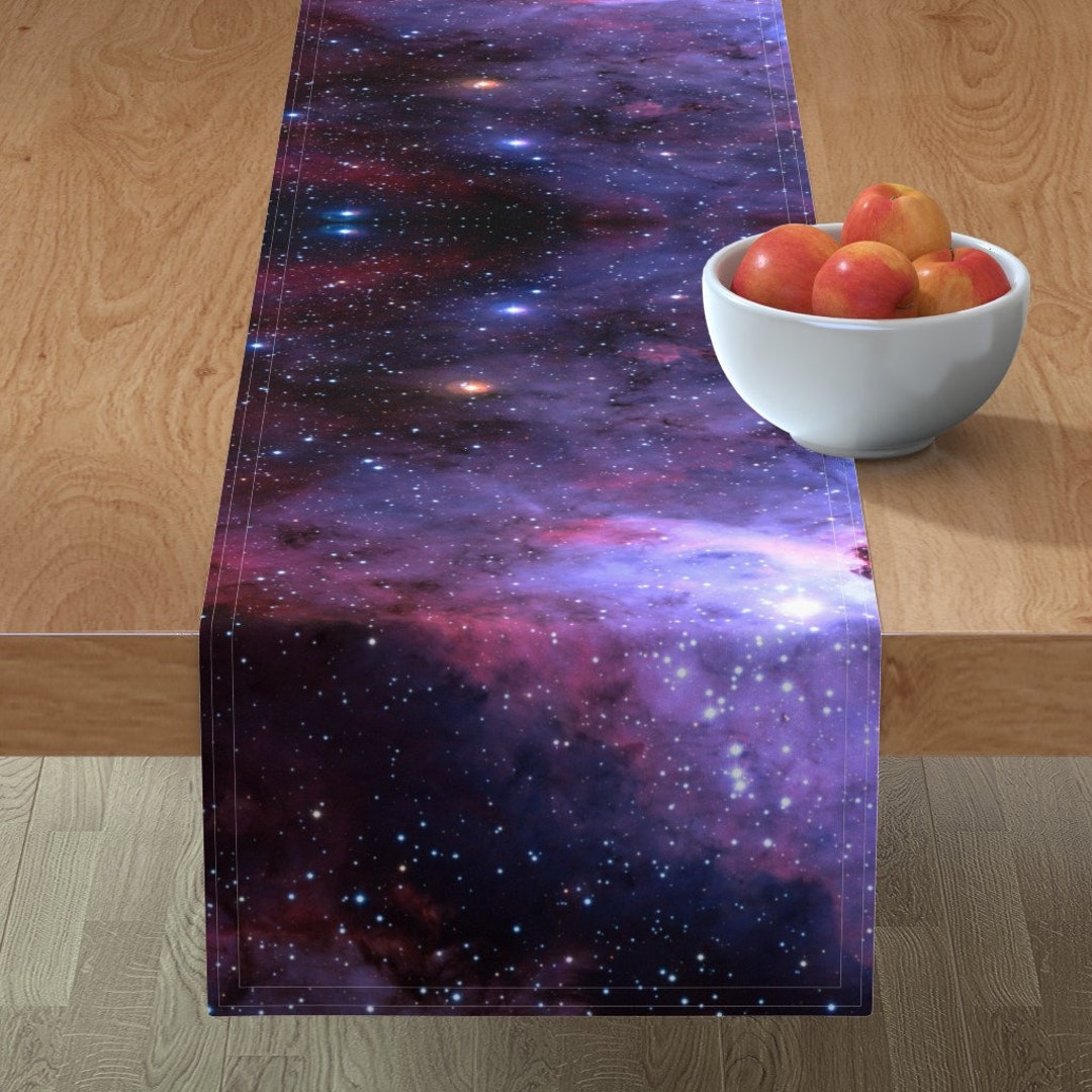 Purple Galaxy Table Runner Carina Nebula edited Blue by - Etsy