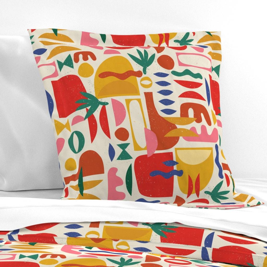 Bright Abstract Bedding - Mid Century Summer by Evamatise - Colorful ...