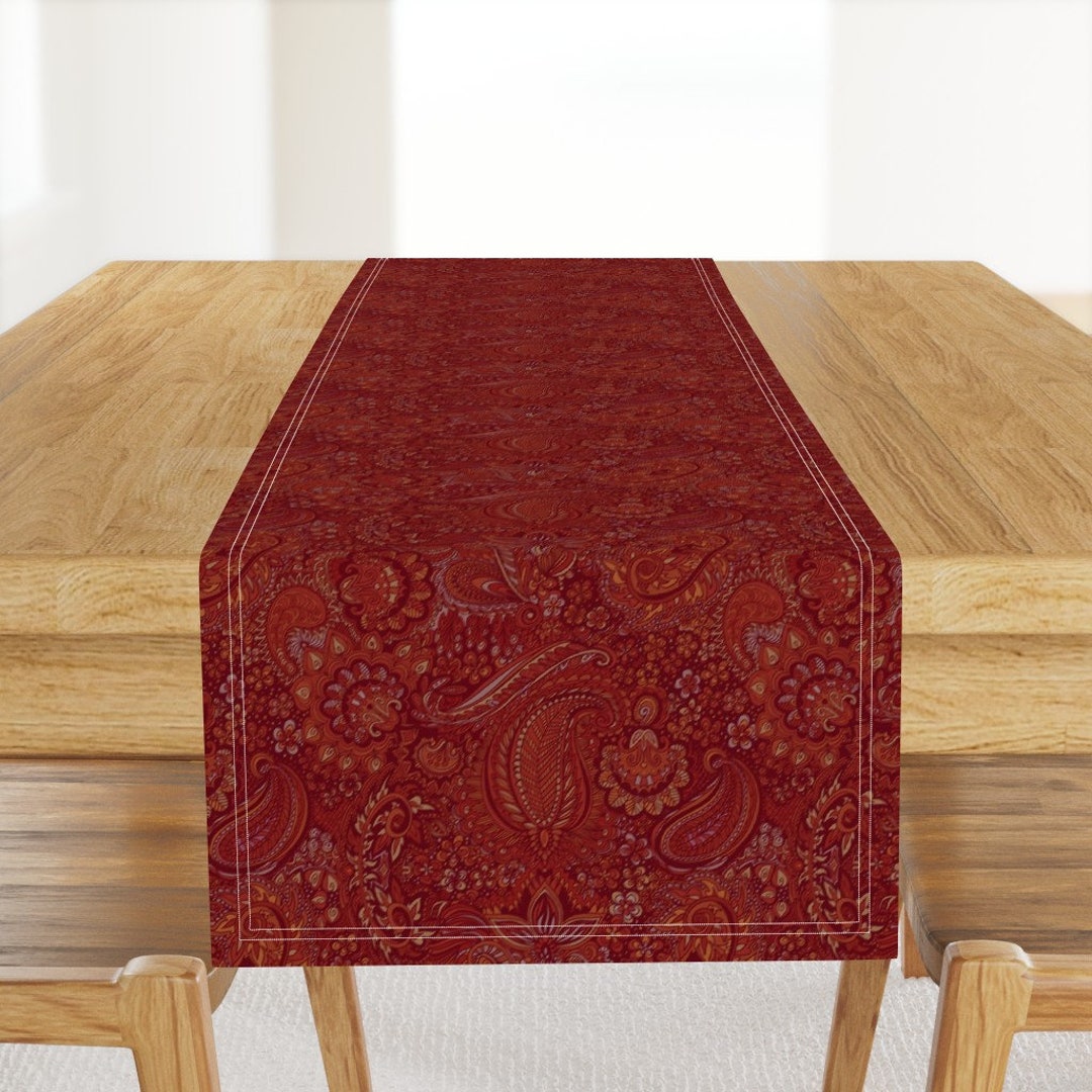 Red Classic Paisley Table Runner - Paisley Burgundy by Stacystudios ...