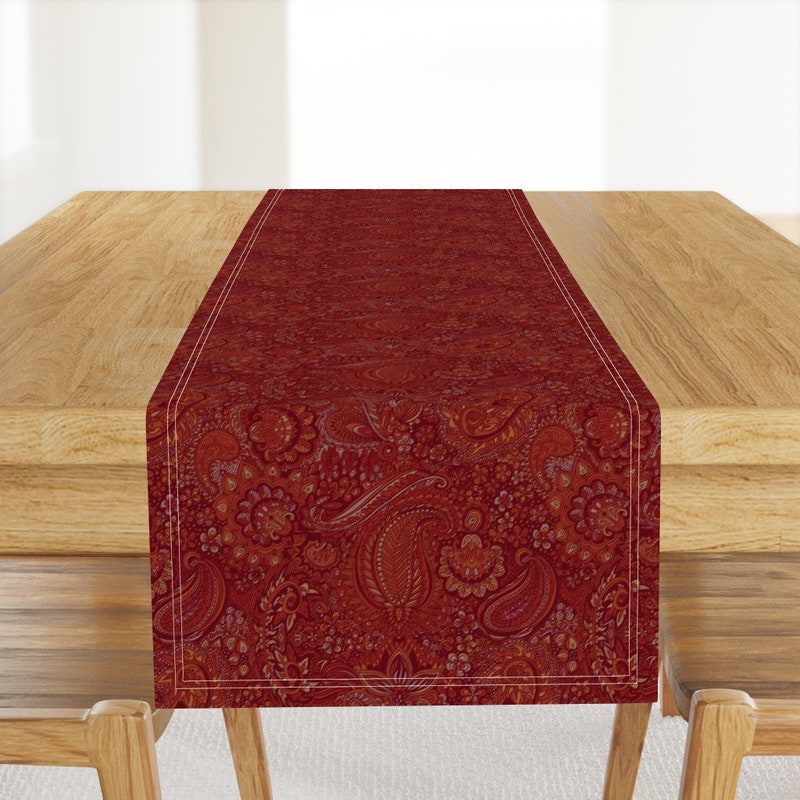 Burgundy Table Runner - Etsy