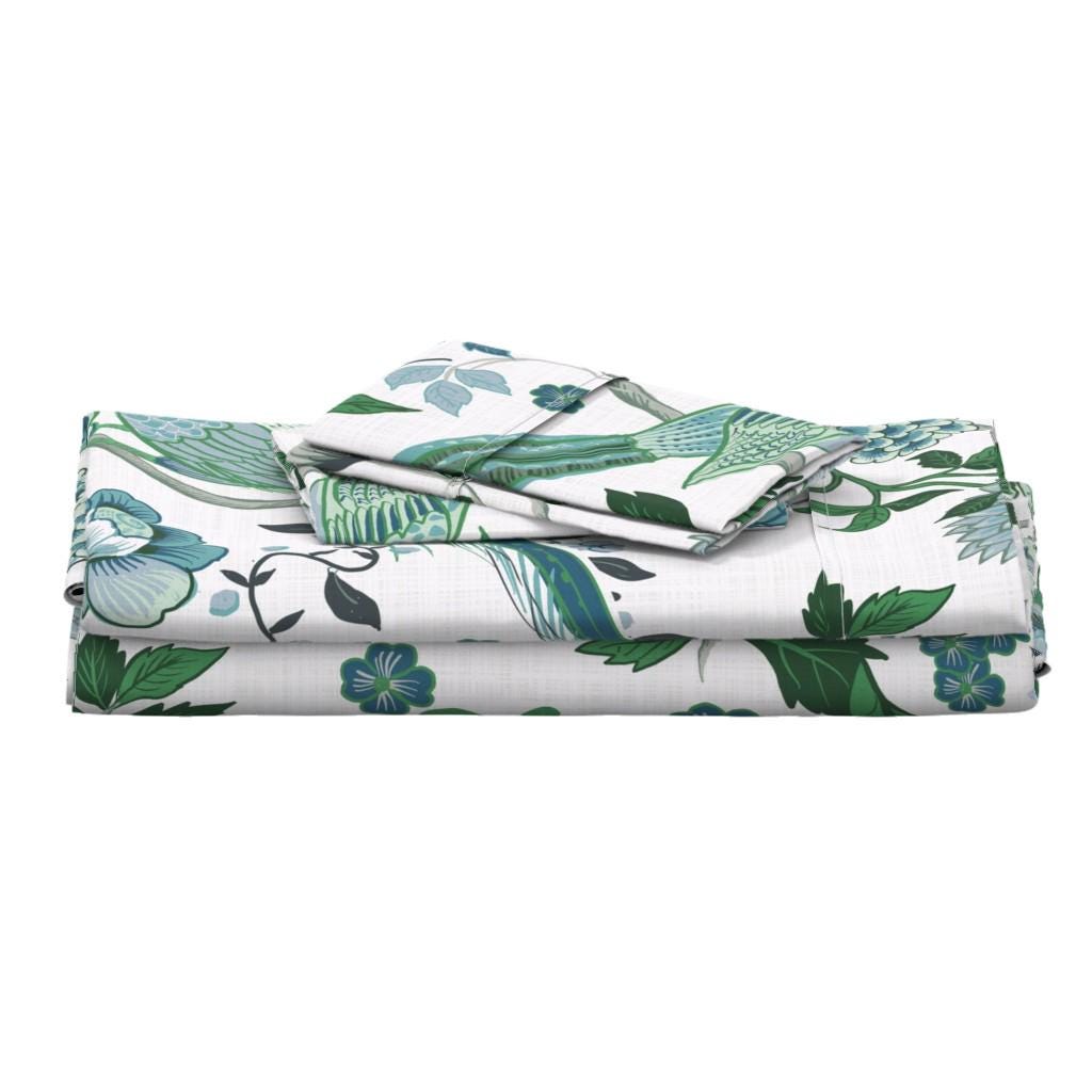 Traditional Sheets - Chinoiserie Peacock by Chrissyink - Chinoiserie ...